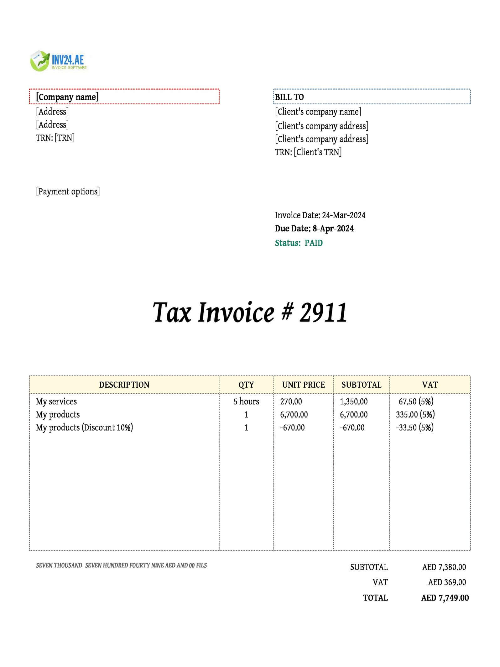 Paid Invoice in UAE: Meaning & Samples