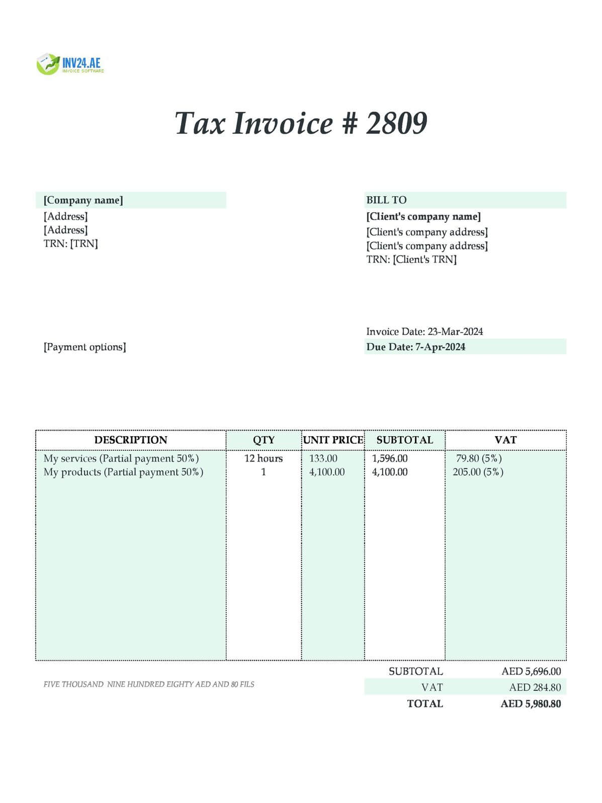 Partial Payment Invoice in UAE: Meaning & Sample