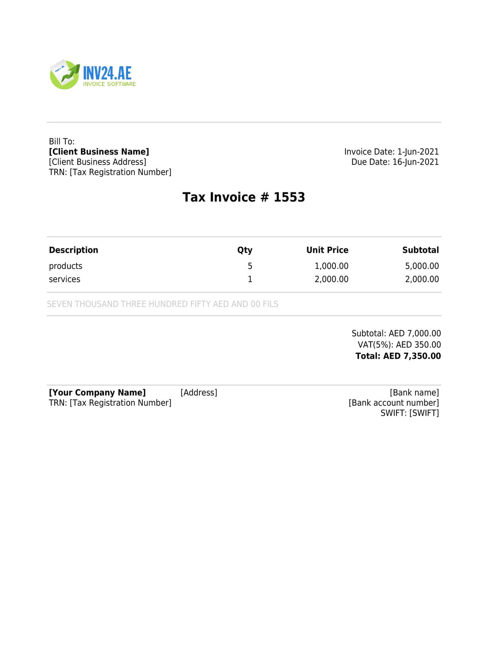 Free Invoice Maker For UAE PDF Free Invoice Maker For UAE PDF