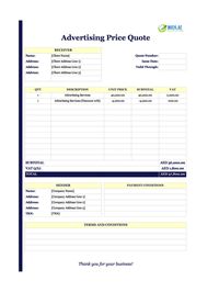 118 Free Price Quote Templates for United Arab Emirates - Word, Excel ...