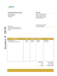 100 Free Invoice Templates for United Arab Emirates - Word, Excel, PDF ...