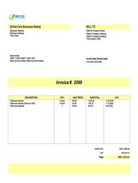 100 Free Invoice Templates for United Arab Emirates - Word, Excel, PDF ...