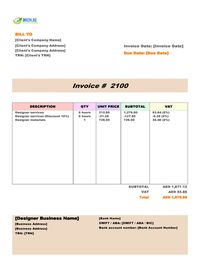 100 Free Invoice Templates for United Arab Emirates - Word, Excel, PDF ...