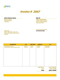 100 Free Invoice Templates for United Arab Emirates - Word, Excel, PDF ...