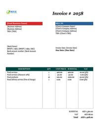 100 Free Invoice Templates for United Arab Emirates - Word, Excel, PDF ...