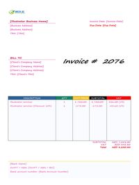 100 Free Invoice Templates for United Arab Emirates - Word, Excel, PDF ...
