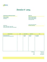 100 Free Invoice Templates for United Arab Emirates - Word, Excel, PDF ...