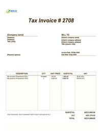 100 Free Invoice Templates for United Arab Emirates - Word, Excel, PDF ...