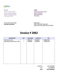 100 Free Invoice Templates for United Arab Emirates - Word, Excel, PDF ...