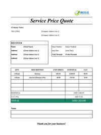 118 Free Price Quote Templates for United Arab Emirates - Word, Excel ...