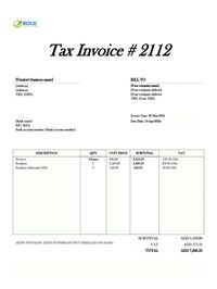 100 Free Invoice Templates for United Arab Emirates - Word, Excel, PDF ...