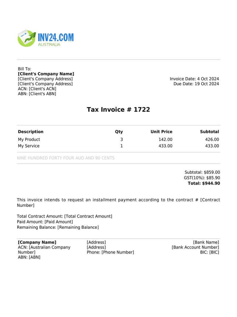 Balance Payment Invoice in Australia: Meaning, Sample & Email Template