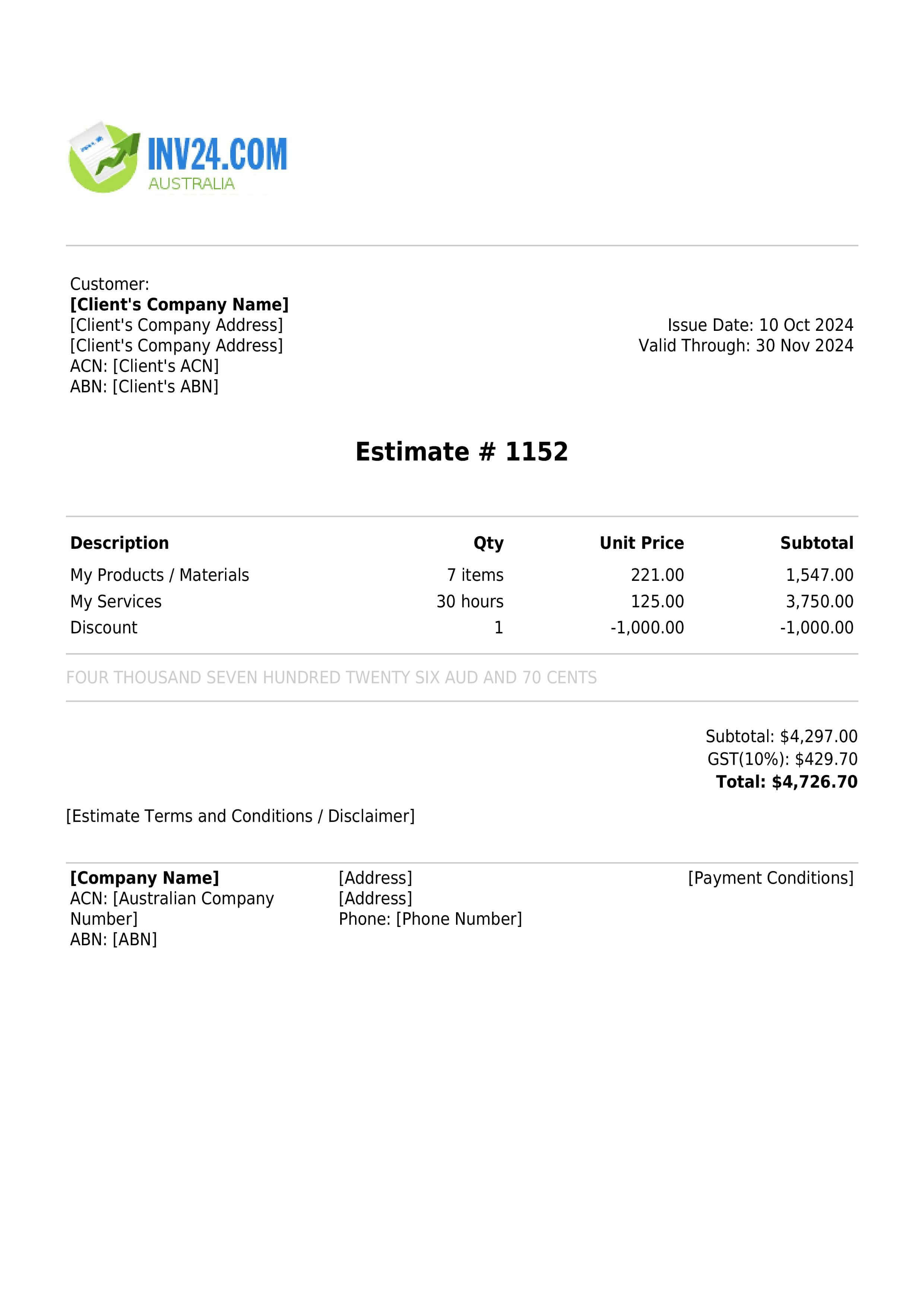 Free Estimate Maker for Australia: Generate Estimates Online (PDF)