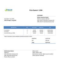 141 Free Price Quote Templates for Australia - Word, Excel, PDF, Google ...