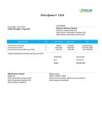 141 Free Price Quote Templates for Australia - Word, Excel, PDF, Google ...