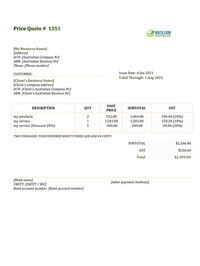 141 Free Price Quote Templates for Australia - Word, Excel, PDF, Google ...
