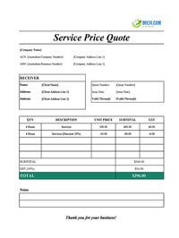 141 Free Price Quote Templates for Australia - Word, Excel, PDF, Google ...