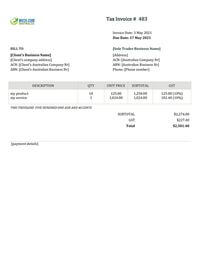 111 Free Invoice Templates for Australia - Word, Excel, PDF, Google ...