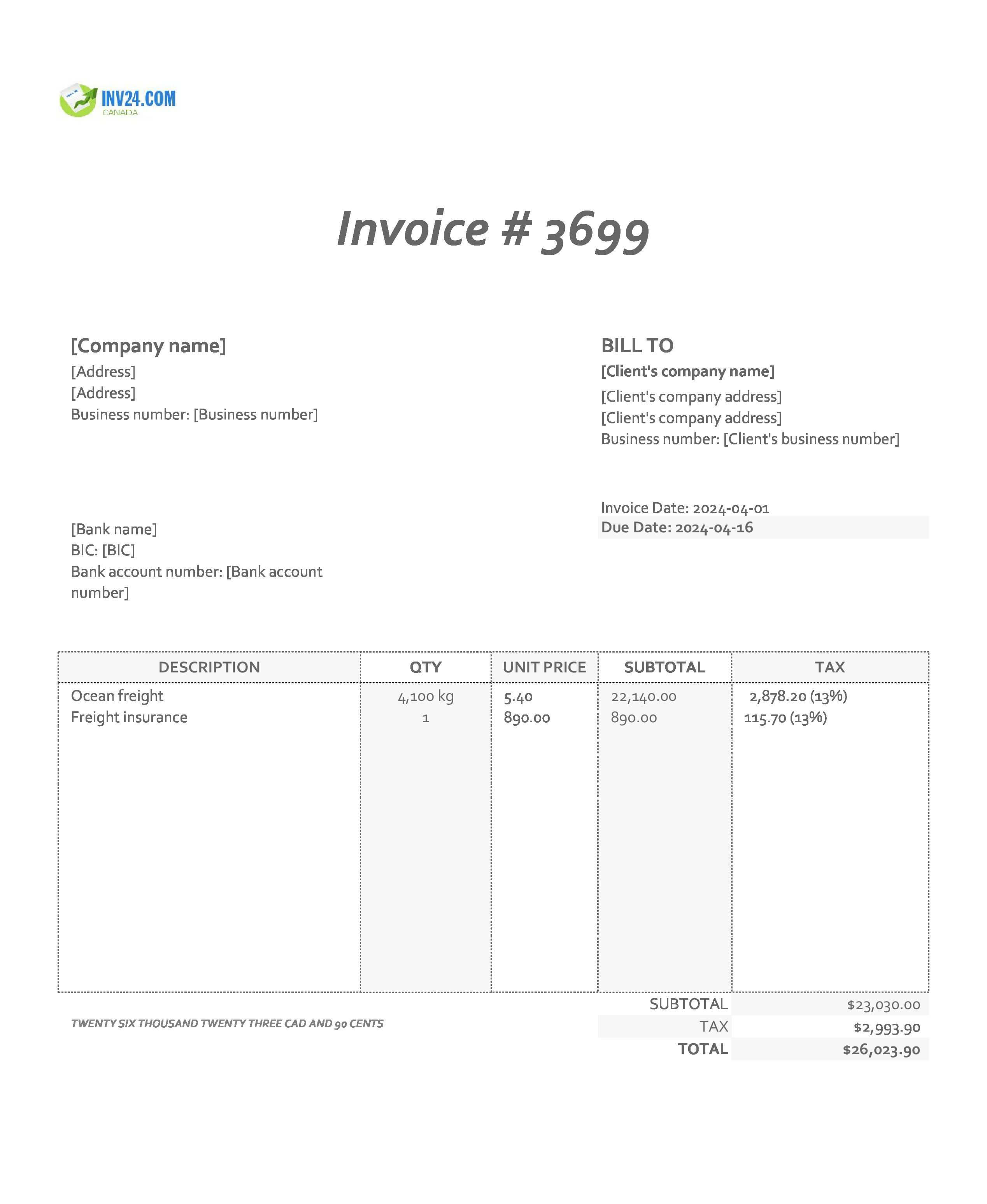 Freight Invoice in Canada: Meaning, Example & Essential Constituents