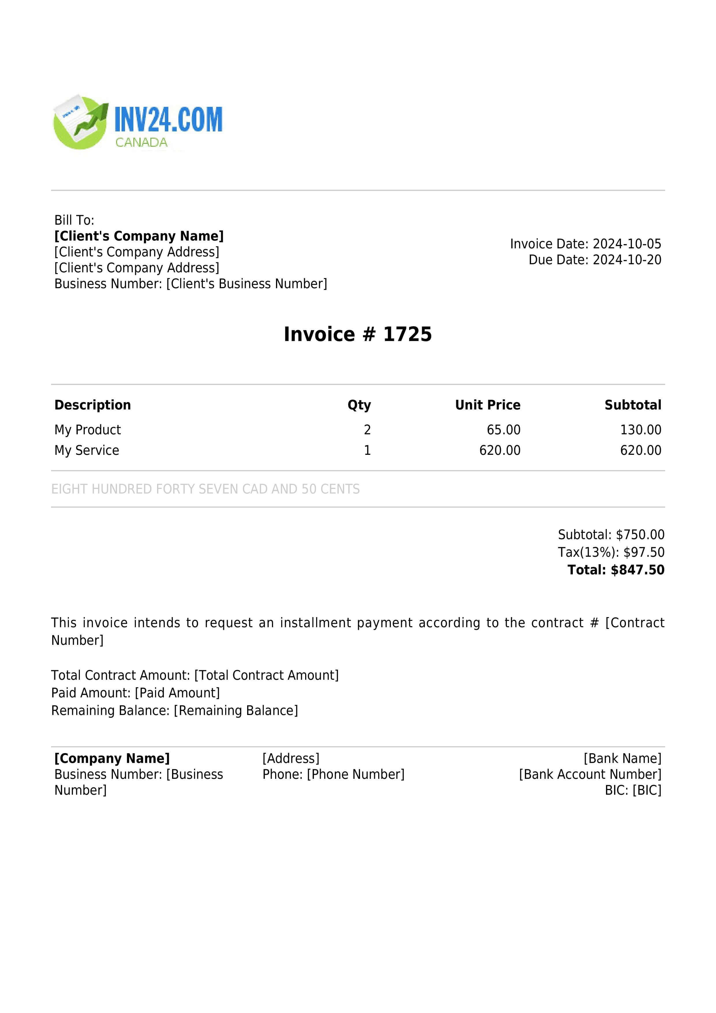 Balance Payment Invoice in Canada: Meaning, Sample & Email Template