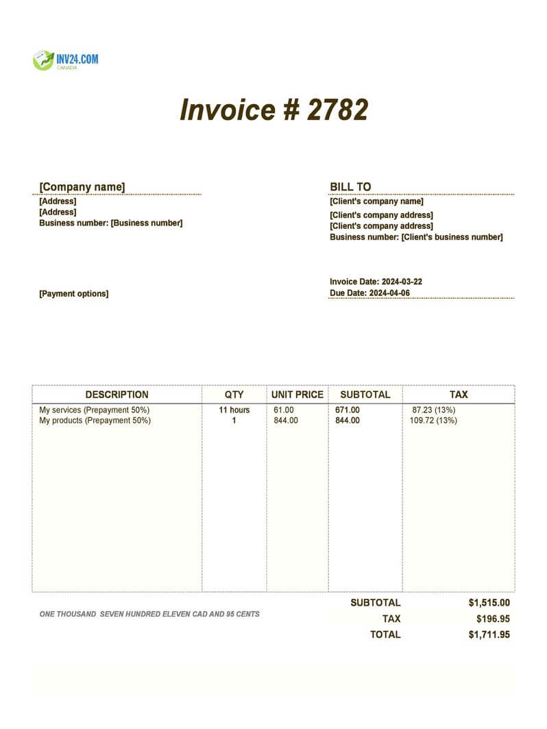 Prepayment Invoice in Canada: Meaning & Example