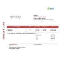 107 Free Invoice Templates for Canada - Word, Excel, PDF, Google Docs ...