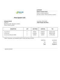 139 Free Price Quote Templates for Canada - Word, Excel, PDF, Google ...