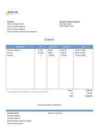 53 Free Estimate Templates for Canada: Word, Excel, PDF, Google Docs/Sheets