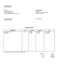 107 Free Invoice Templates for Canada - Word, Excel, PDF, Google Docs ...