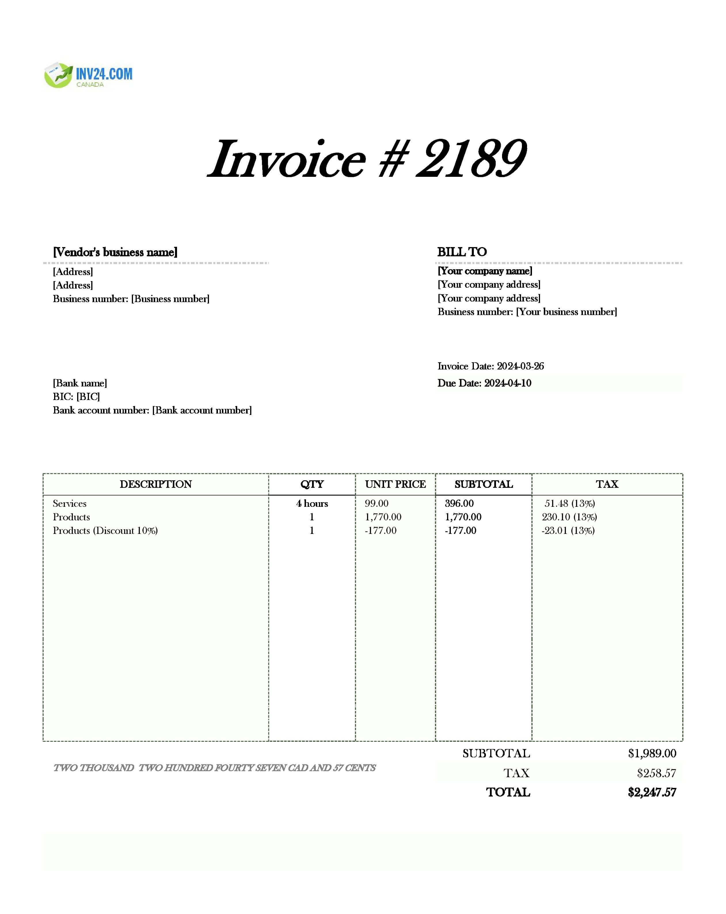 Vendor Invoice in Canada: Meaning & Sample