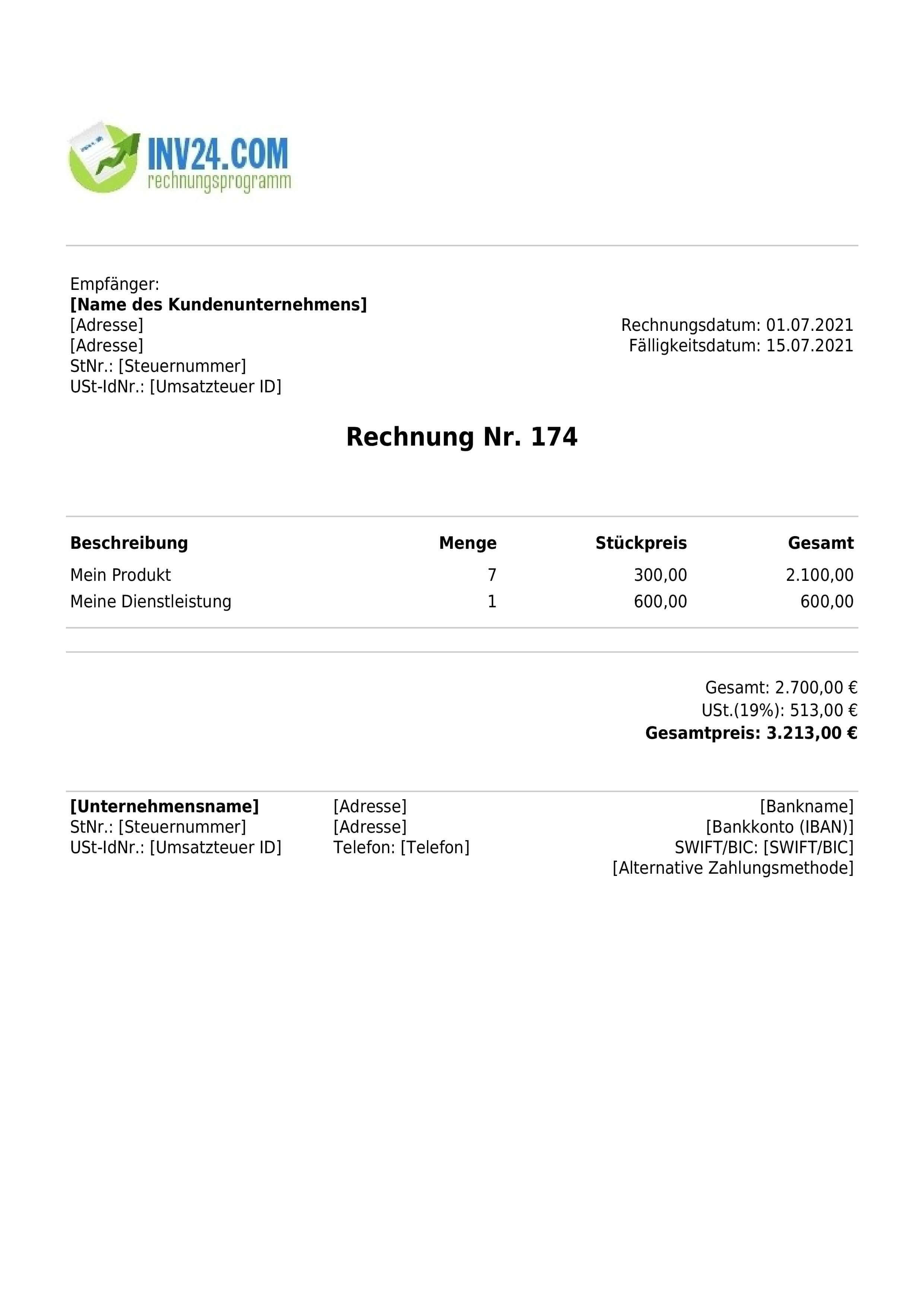 Rechnungsvorlage (Pdf)
