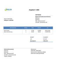 11 Kostenlose Angebotsvorlagen - Word, Excel, PDF, Google docs/sheets