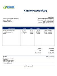 11 Kostenlose Angebotsvorlagen - Word, Excel, PDF, Google docs/sheets