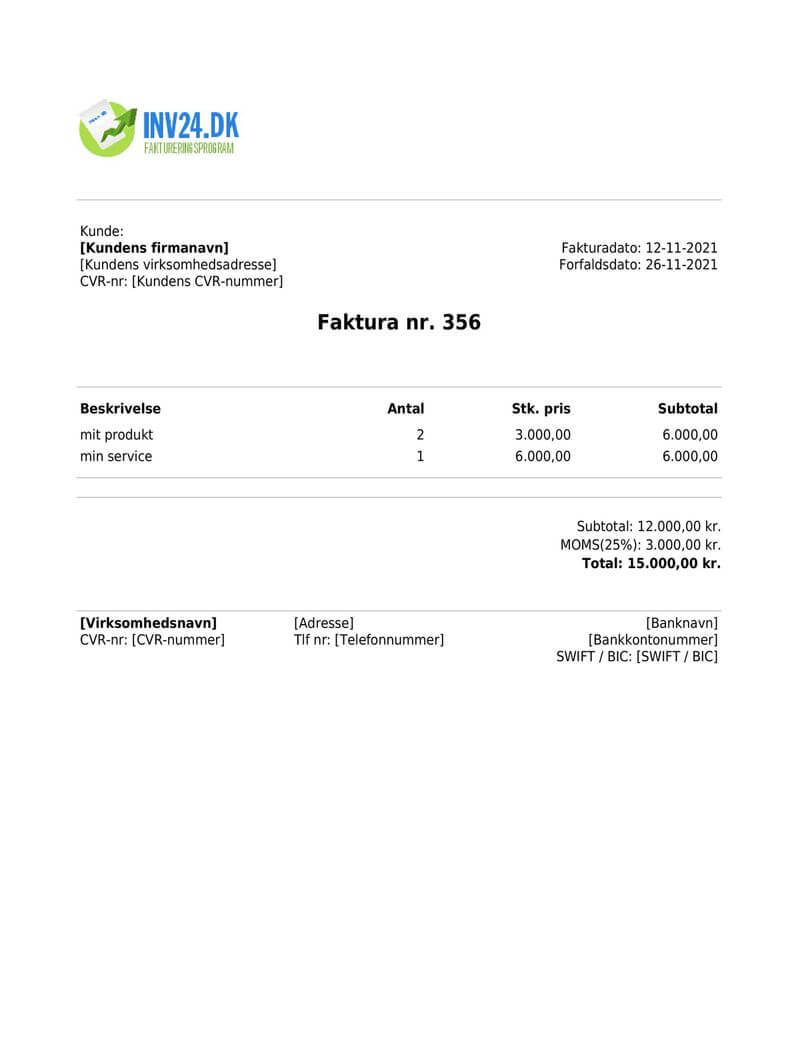 Gratis Faktura Generator (PDF): Online Fakturering