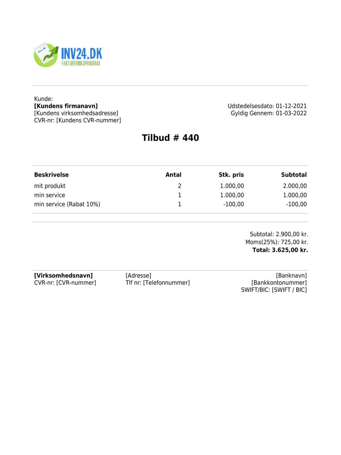 Lav tilbud online [Gratis] (PDF)