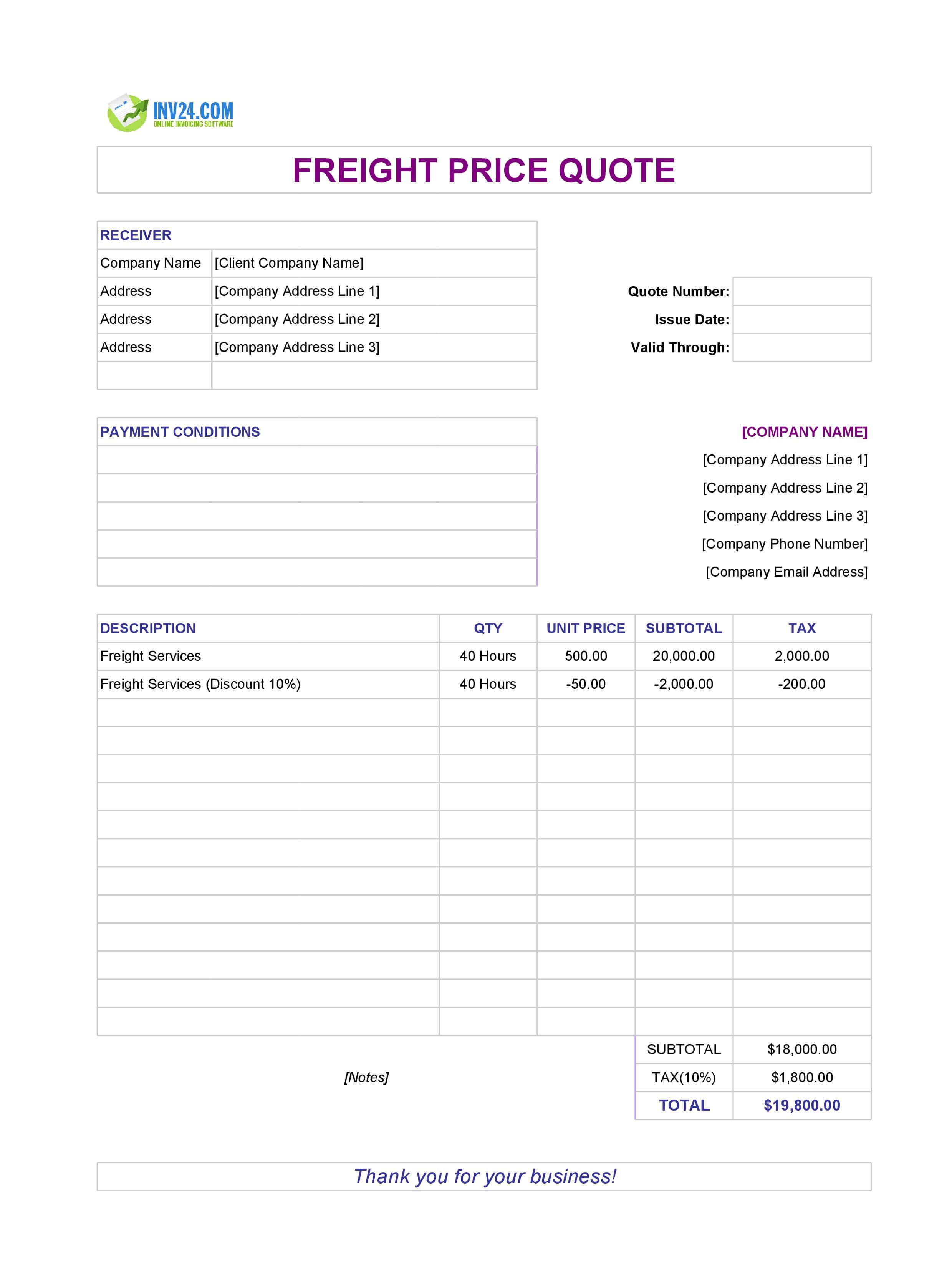 Excel Quote Template