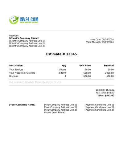 Free Estimate Maker: Generate Estimates Online (PDF)