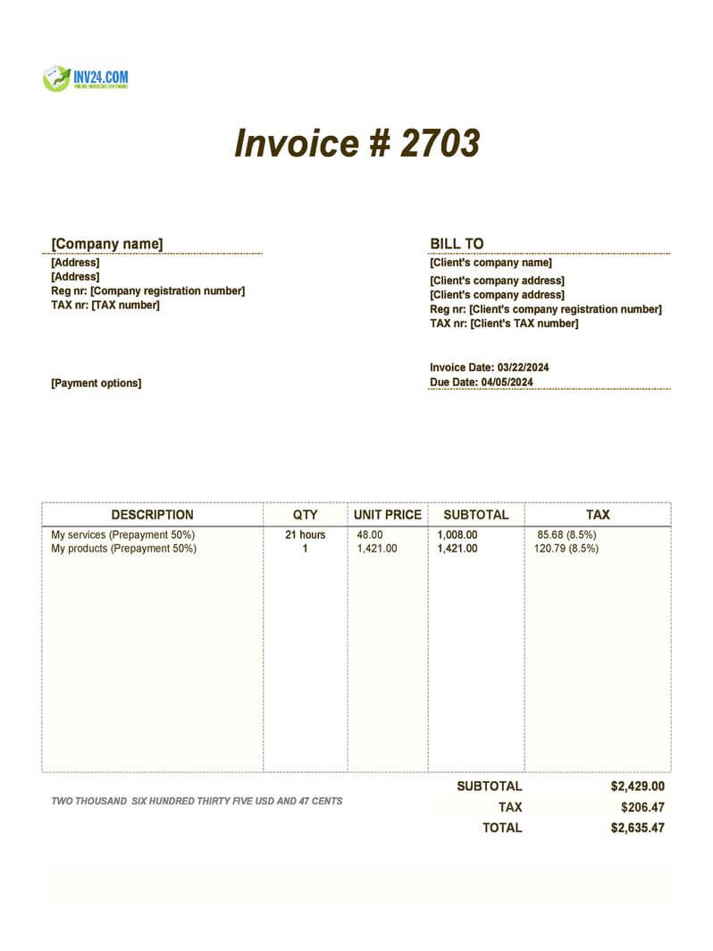 Prepayment Invoice: Meaning & Example