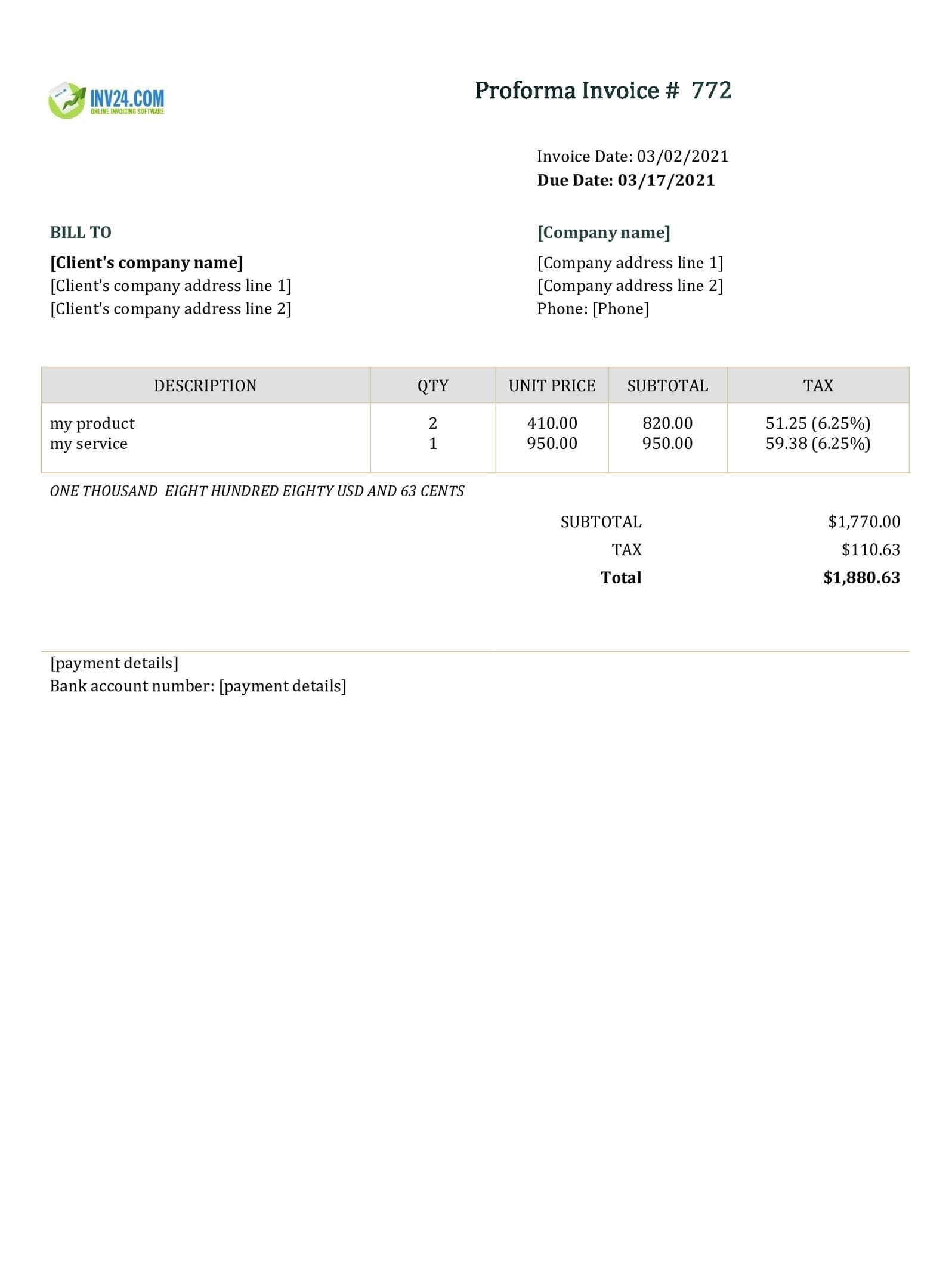 Free Proforma Invoice Maker: Generate Proforma Invoices Online (PDF)