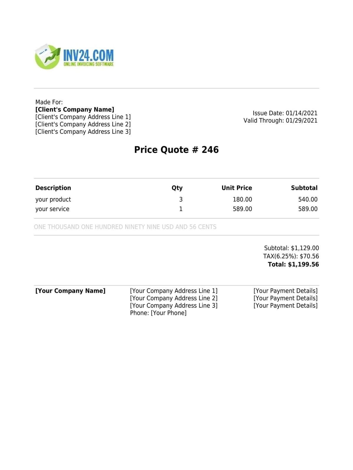 Price Quote - Definition, Sample and Creation