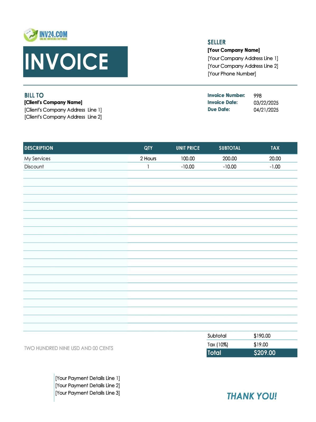 Service Invoices: Example & Detailed Understanding