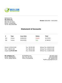 3 Free Statement of Accounts Templates - Word, Excel, PDF, Google Docs ...