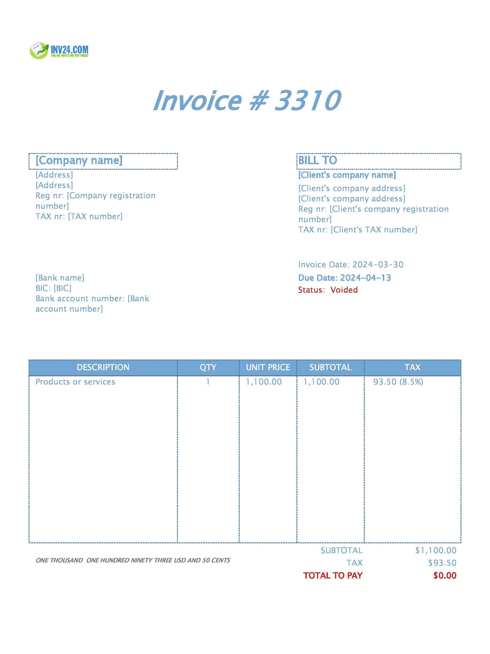 Void Invoice: Meaning, Example