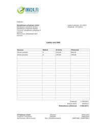 37 Ilmaista laskupohjaa - Word, Excel, PDF, Google Docs/Sheets