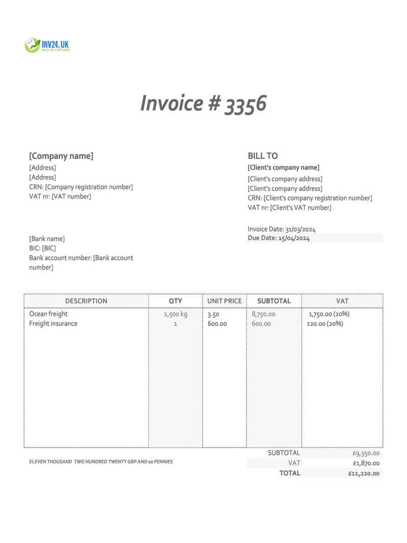 Freight Invoice in UK: Meaning, Example & Essential Constituents
