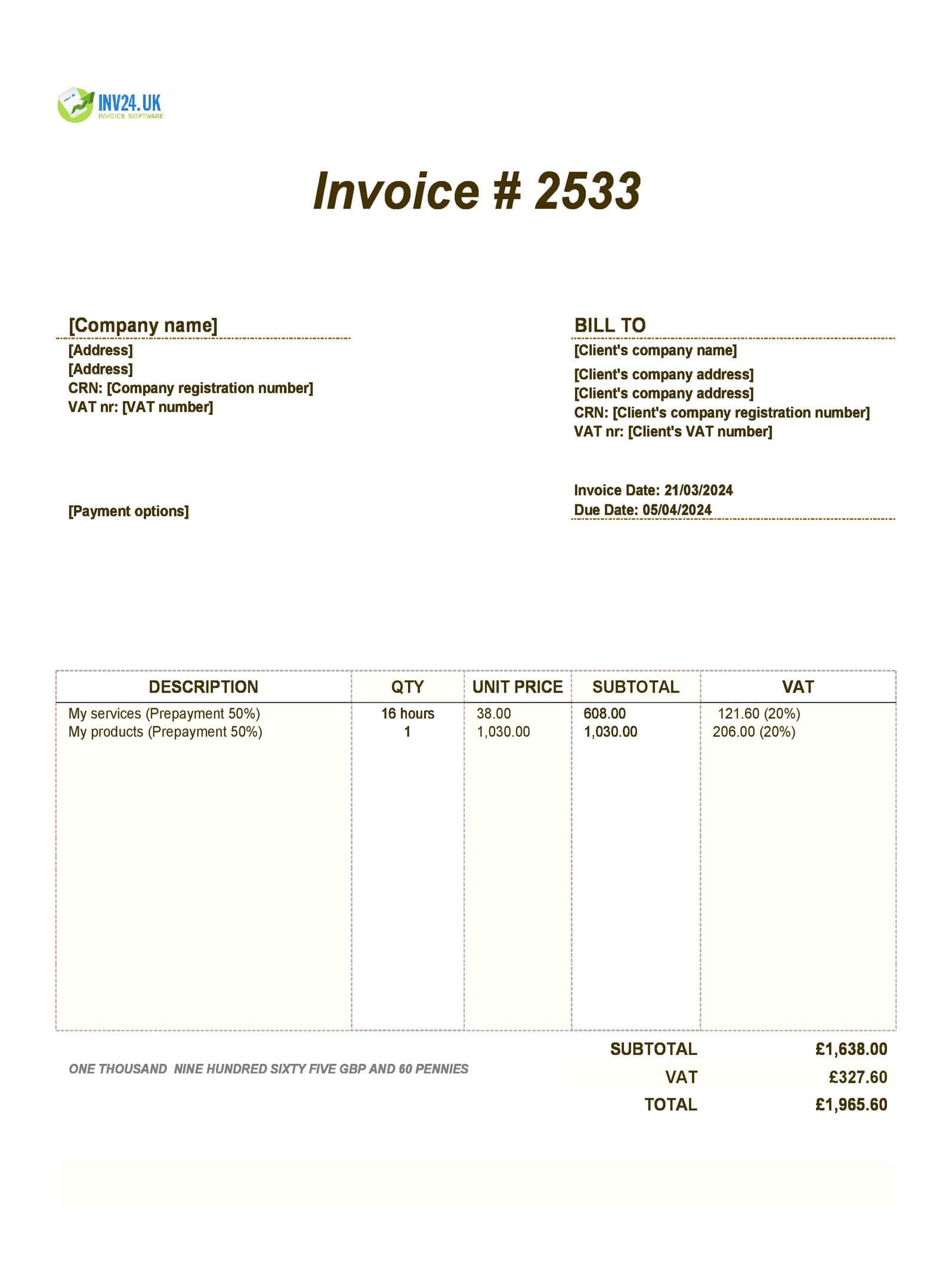 Prepayment Invoice in UK: Meaning & Example