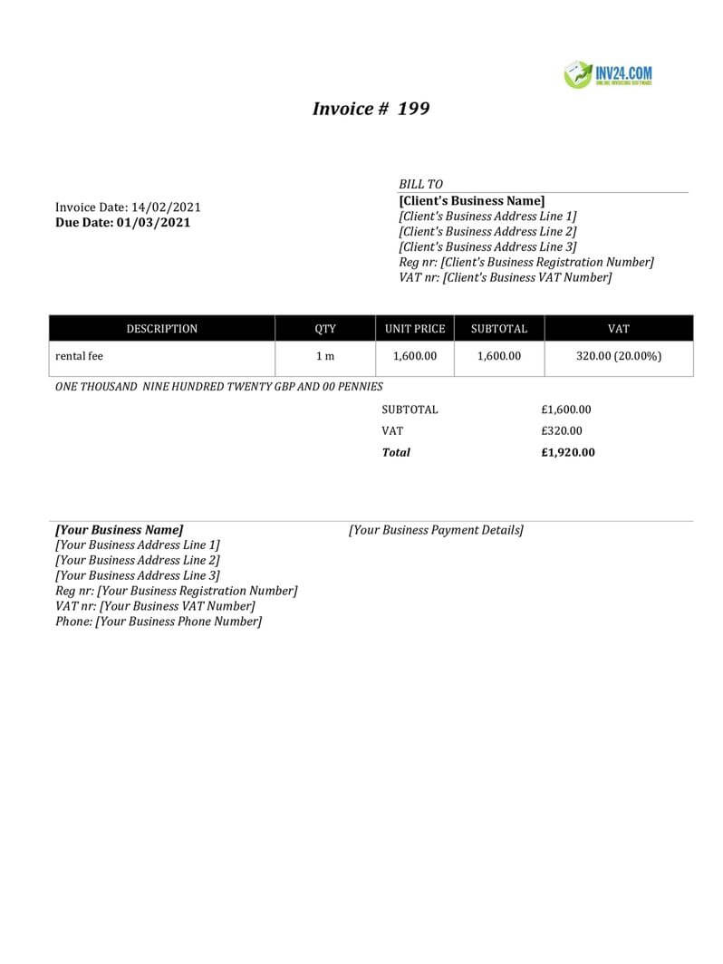 Rent Invoice Template Uk Word rent-invoice-template-uk-word