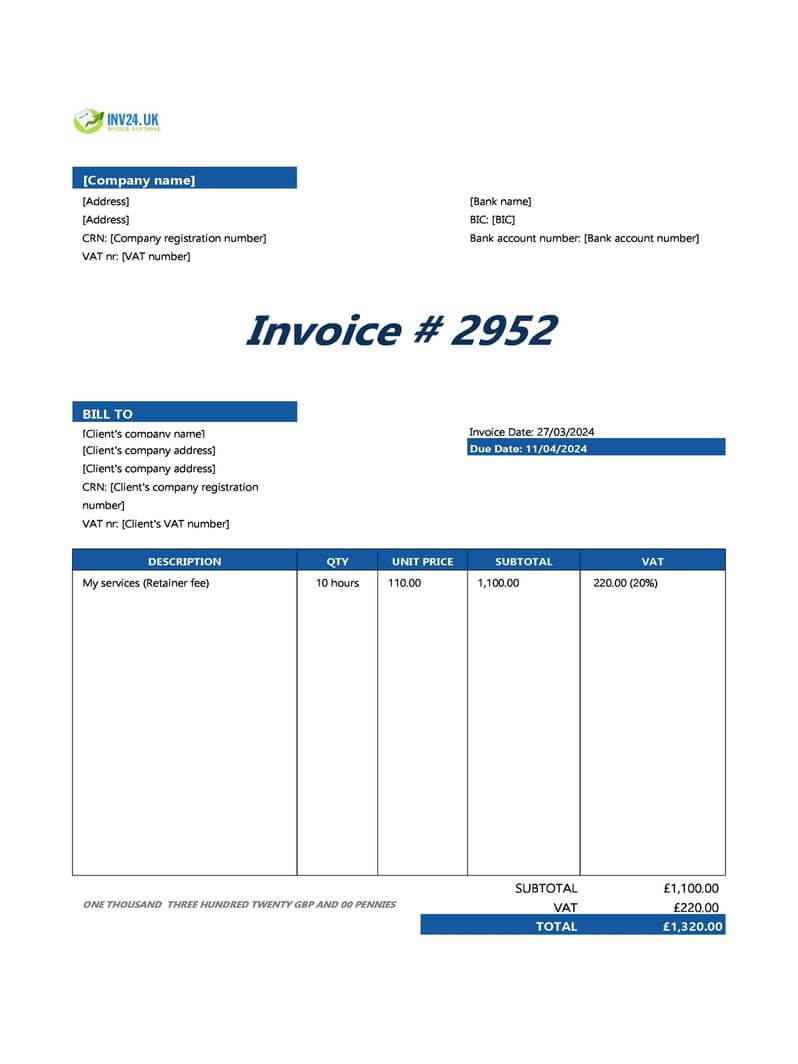 Retainer Invoice in UK: Meaning, Example, Pros & Cons