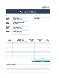 143 Free Price Quote Templates for the United Kingdom - Word, Excel ...