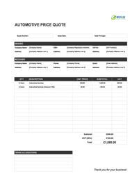 143 Free Price Quote Templates for the United Kingdom - Word, Excel ...